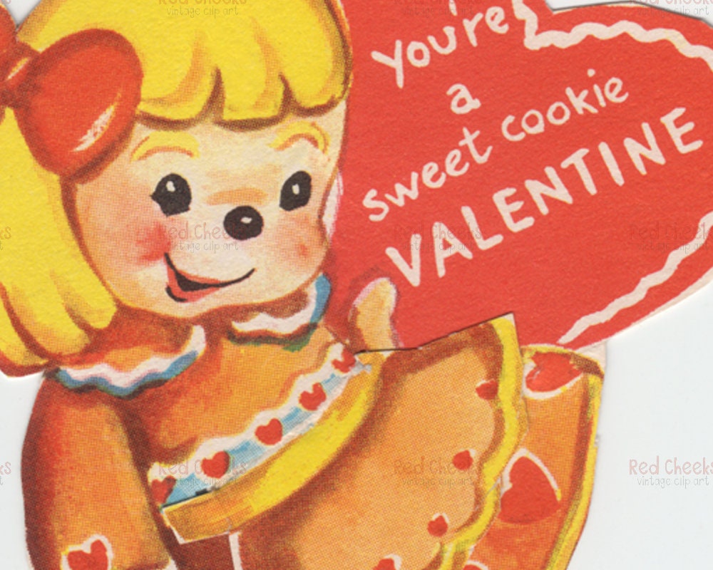 Digital Download of Valentine's Day Gingerbread Cookie Girl Card ...