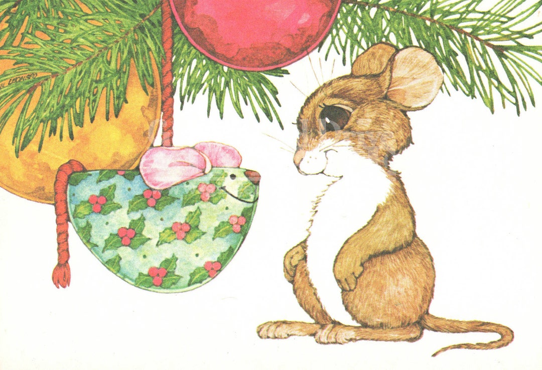 Vintage Christmas Mouse Ornament Clip Art (digital Download) - Etsy
