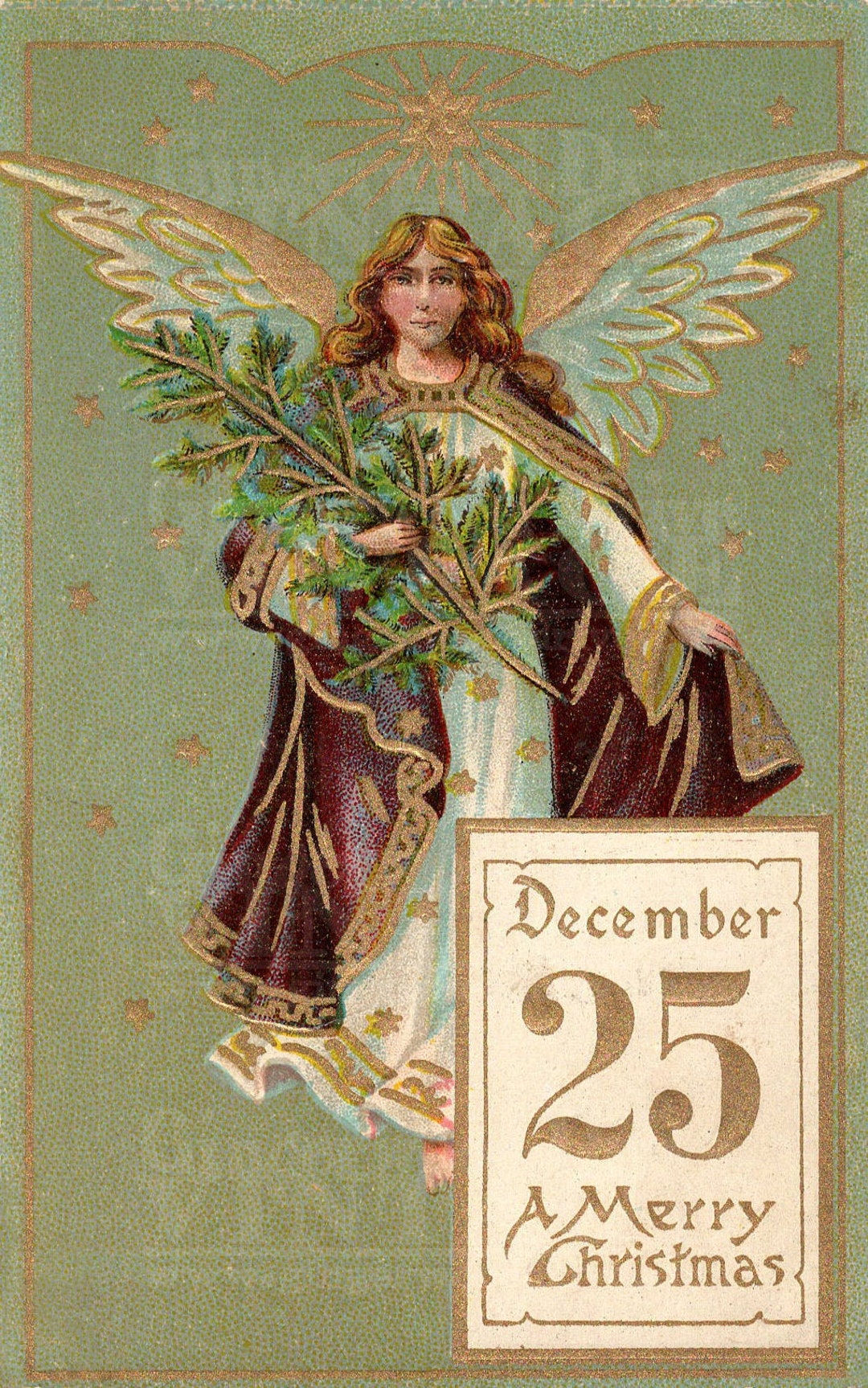 Digital Download of Vintage 1900s Post Card Angel Christianity - Etsy ...