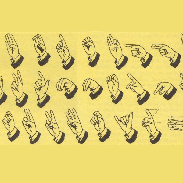 Vintage American Sign Language Chart - Etsy Vintage American Sign Language Chart - Etsy