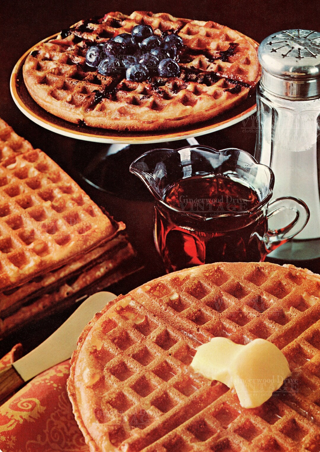Vintage Waffles Advertisement Print: Retro Kitchen Diner Decor (digital ...