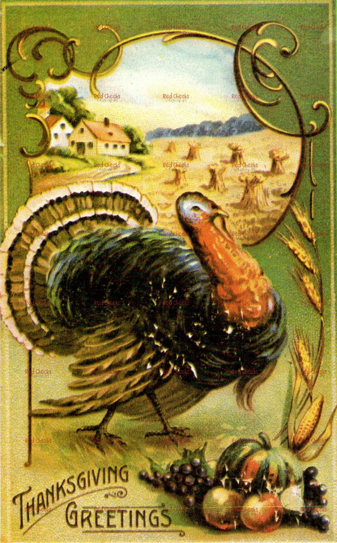 Vintage Thanksgiving Turkey Postcard Image (digital Download) - Etsy
