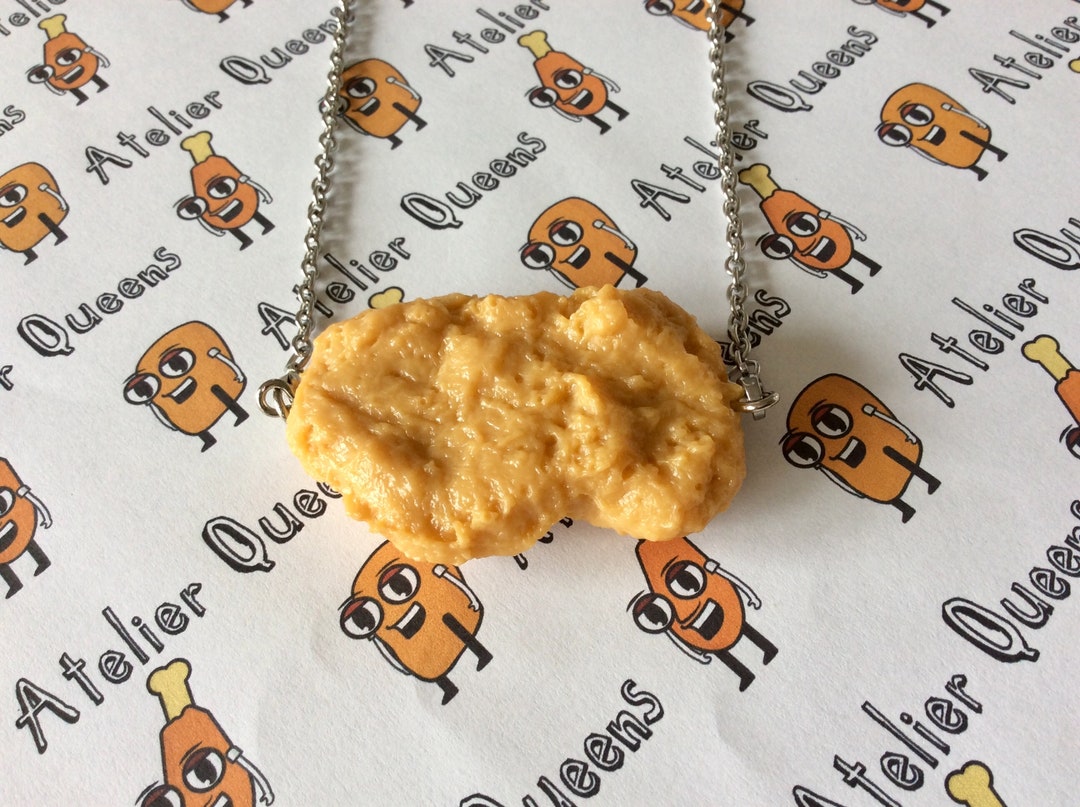 Realistic Fried Chicken Nugget Pendant Necklace - Fun Food Jewelry - Etsy