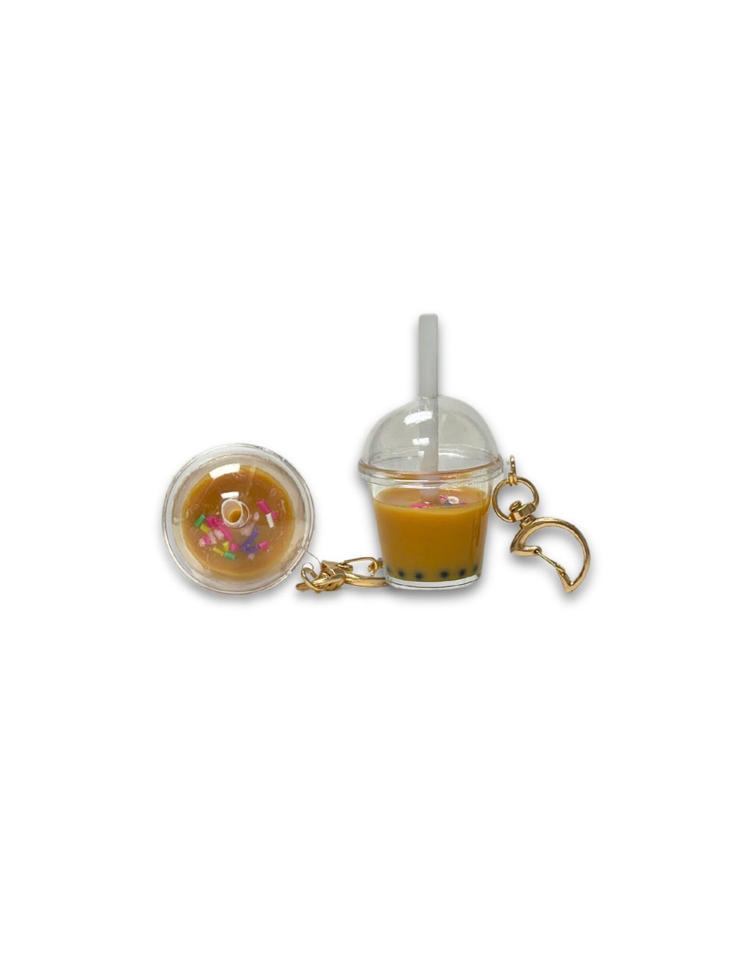 Boba Milk Tea Key Ring / Bubble Tea Key Chain Holder - Etsy