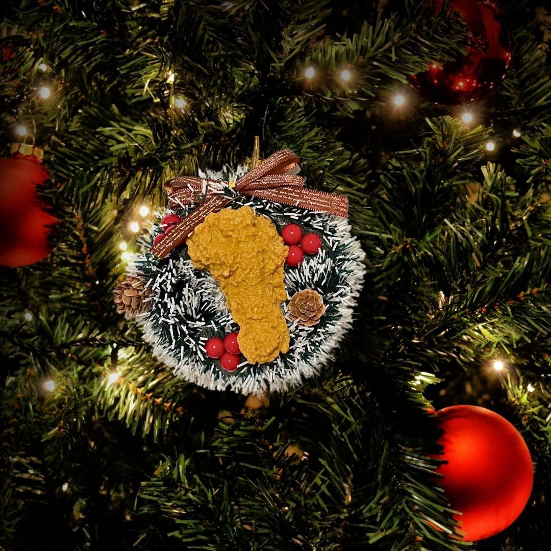 Fried Chicken Drumstick, Wing, Nugget Christmas Mini Wreath Tree/door ...