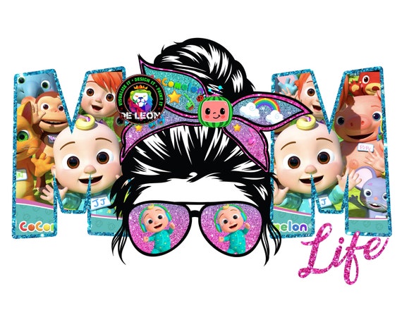 Cocomelon Mom Life Head Messy Bun Print 11 Inch Etsy Hong Kong