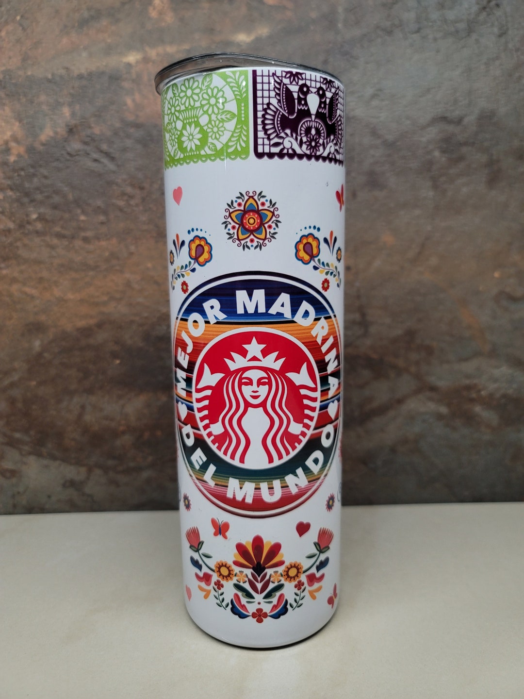 La Major Madrina Del Mundo Best Godmother Ever Tumbler Colorful Mexican ...