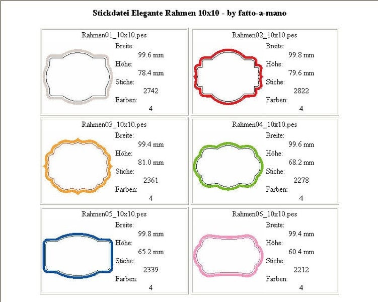 Embroidery File ELEGANT FRAME APPLICATIONS Signs Machine Embroidery ...