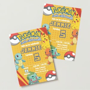 Pokemon's Birthday Invitation Canva Template - Etsy