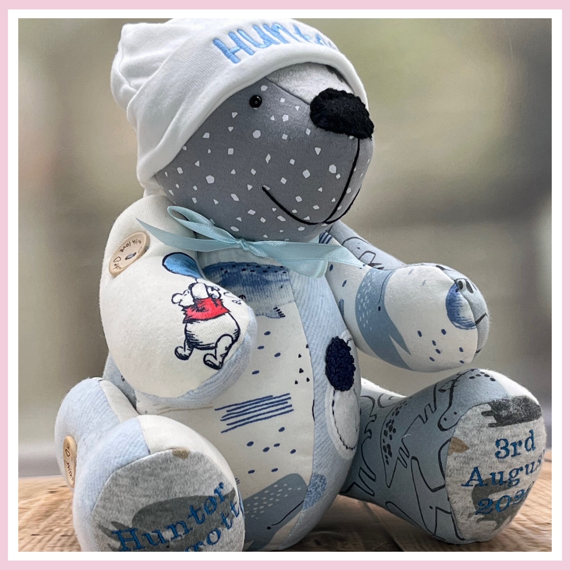 Keepsake Bear made from old baby clothes | Keepsake Bear | Baby Clothes ...