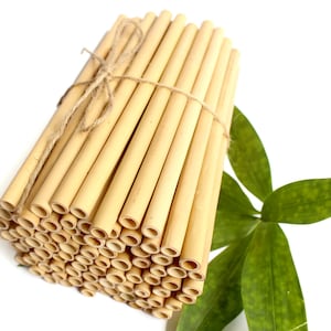 Bamboo Straws - 70 Plain or Custom Engraved Bamboo Straws 8" for Party ...