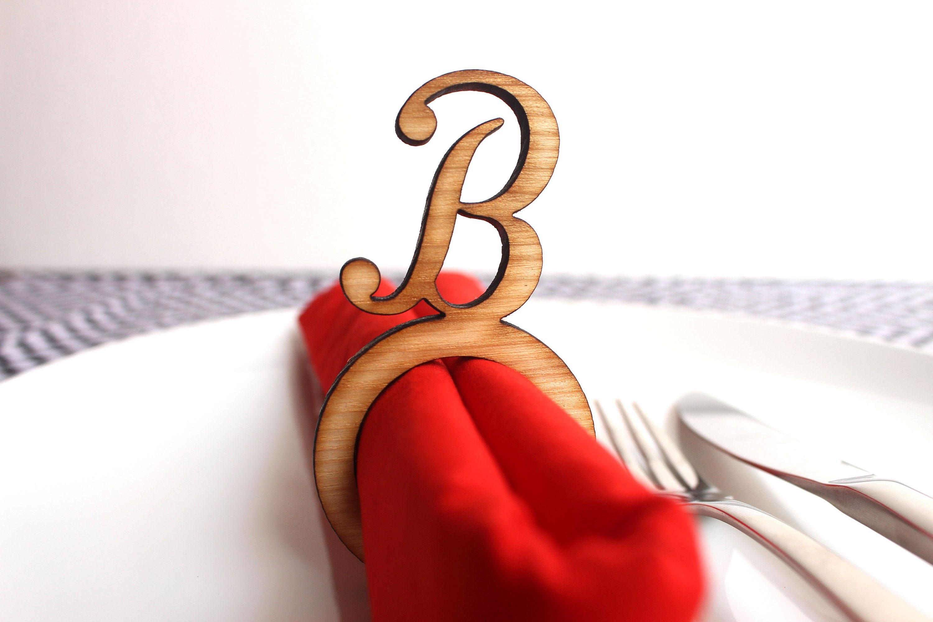 Initial Napkin Rings SET - Etsy