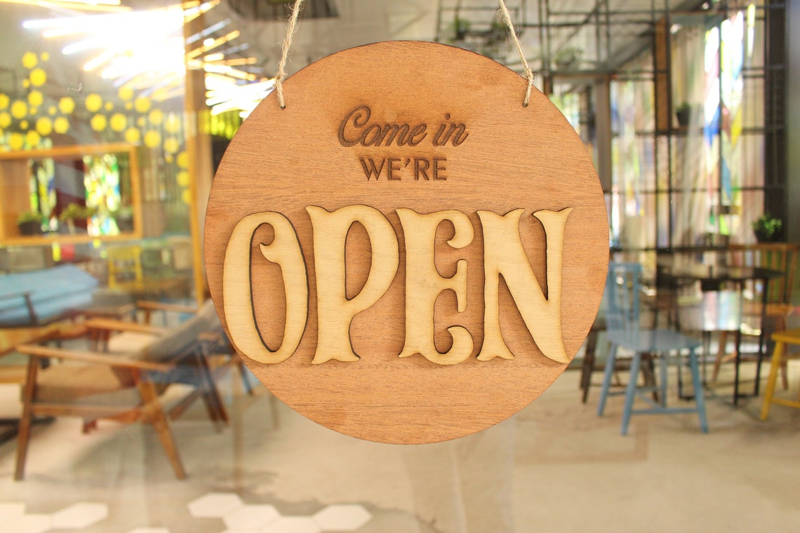 Open Closed sign vintage style 12 double sided Open | Etsy