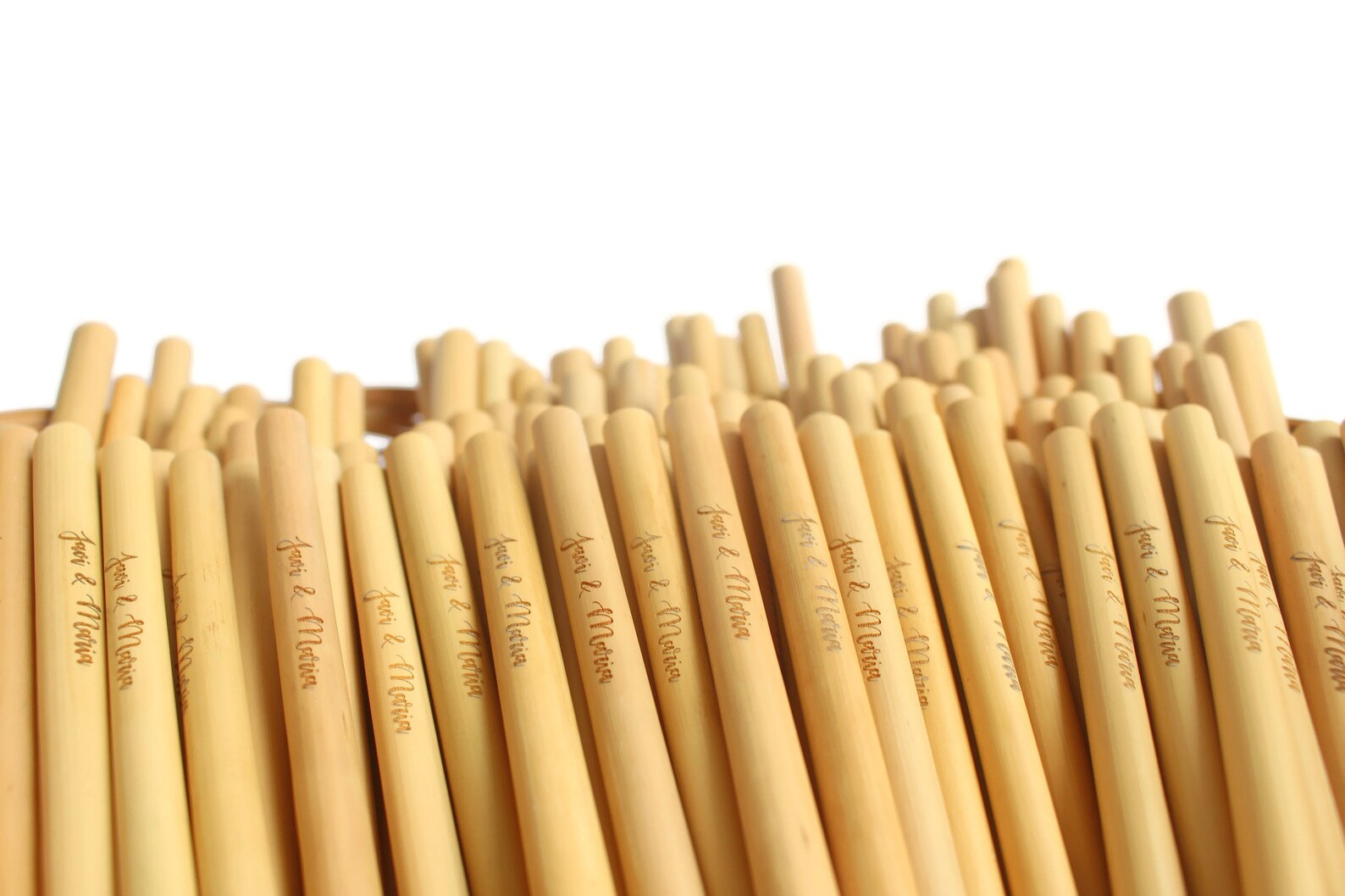 30 Plain or Custom Engraved Bamboo Straws 8 for Party | Etsy