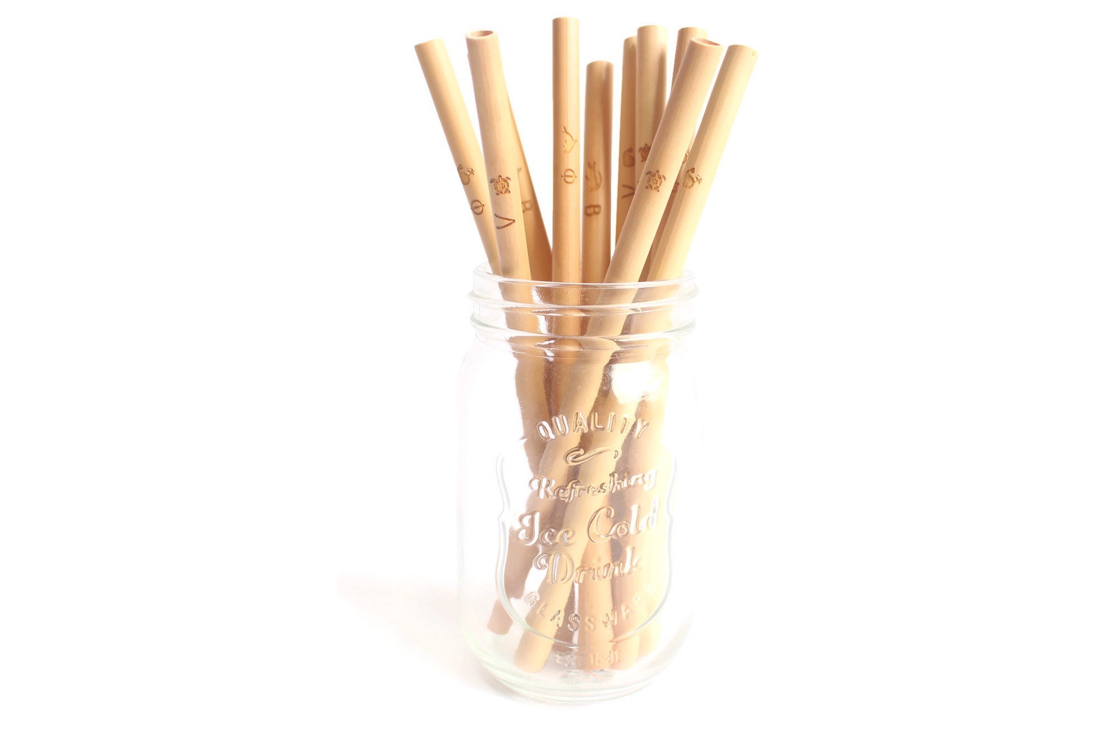Bamboo Straws - Bulk 280 Plain or Custom Engraved Bamboo Straw ...