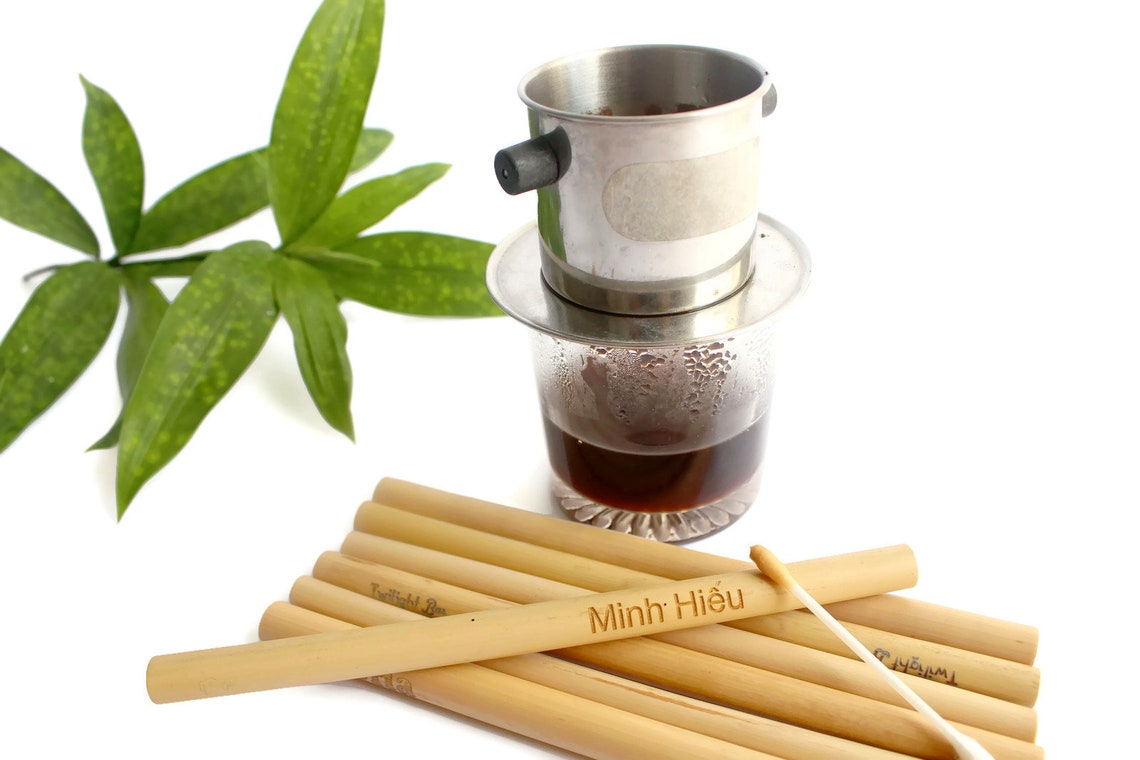 2 Sets X Straw Case Mint and White With Drinking Bamboo Straws - Etsy