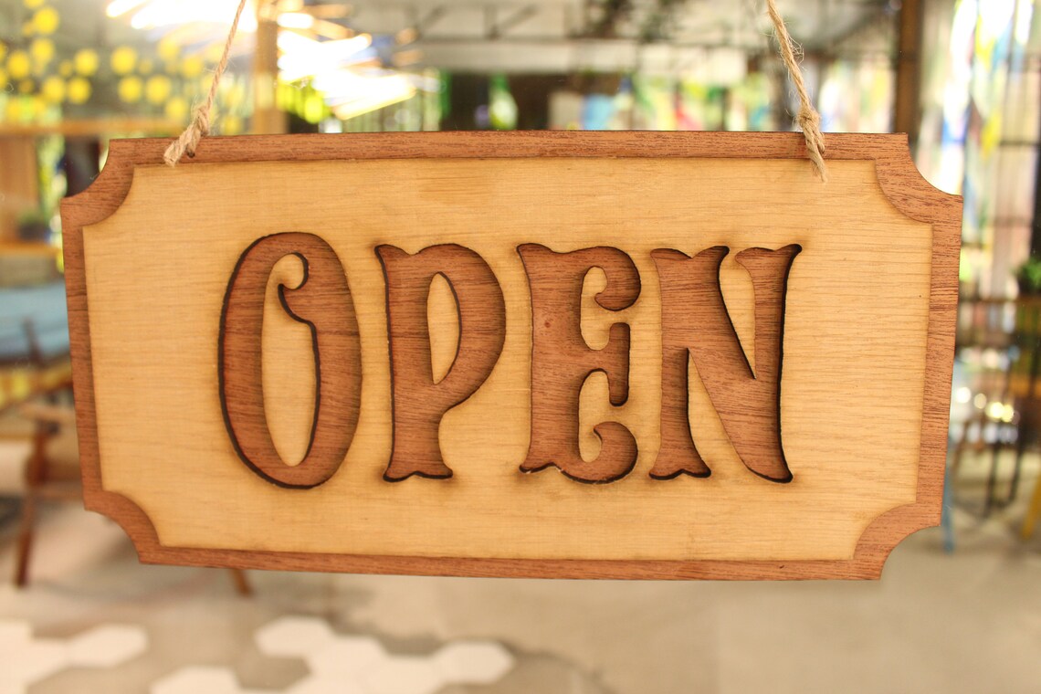 Open Closed Sign Vintage 6 X 12 Double Sided Open - Etsy