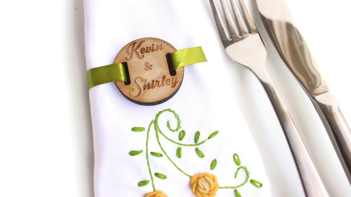 Engagement Napkins Ring SET of 15pcs Personalized Napkin - Etsy