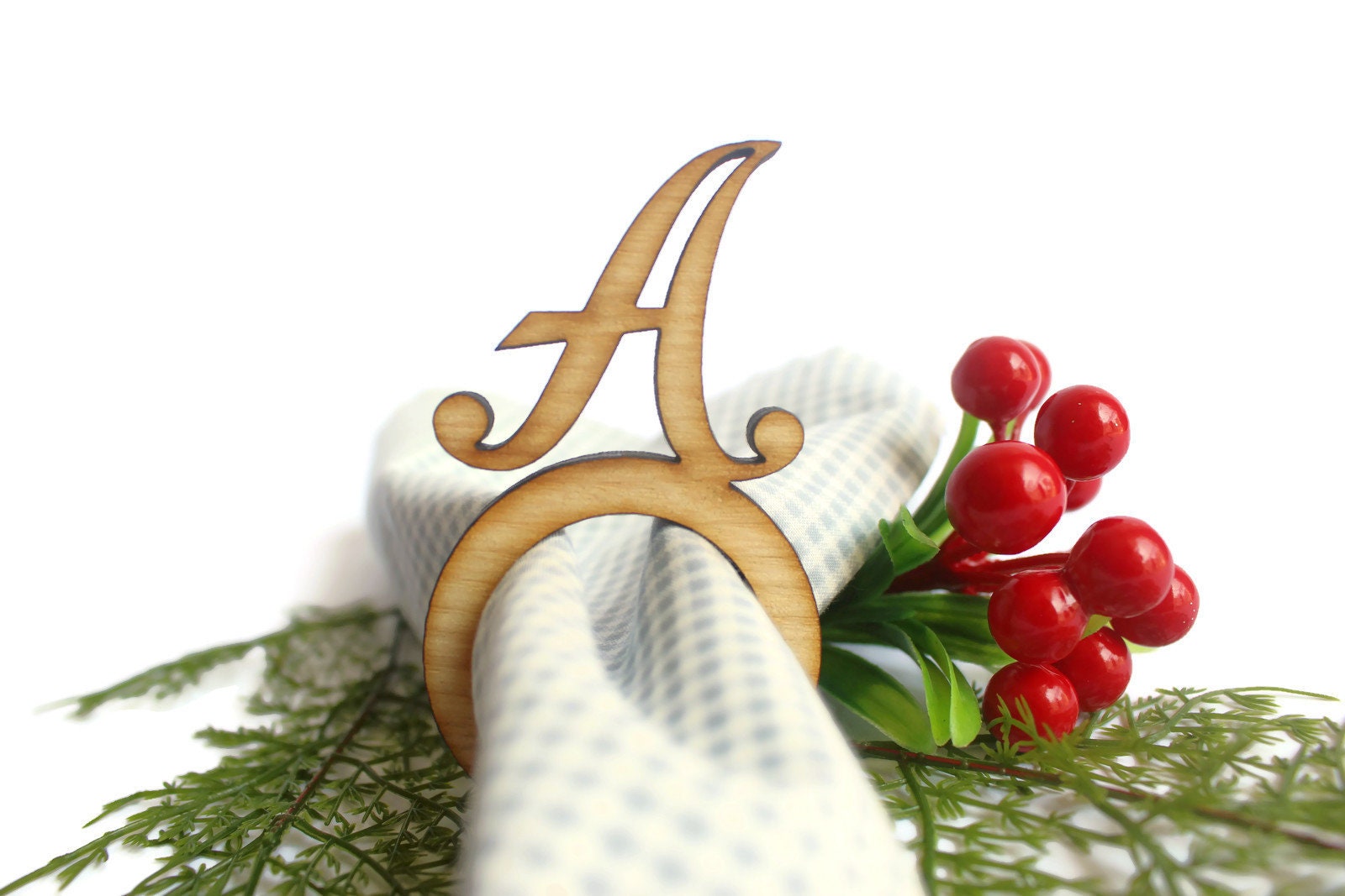 Initial Napkin Rings SET - Etsy