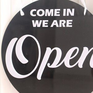 Black and White Reversible Open Closed Sign, FREE SHIPPING, 2 Sided ...
