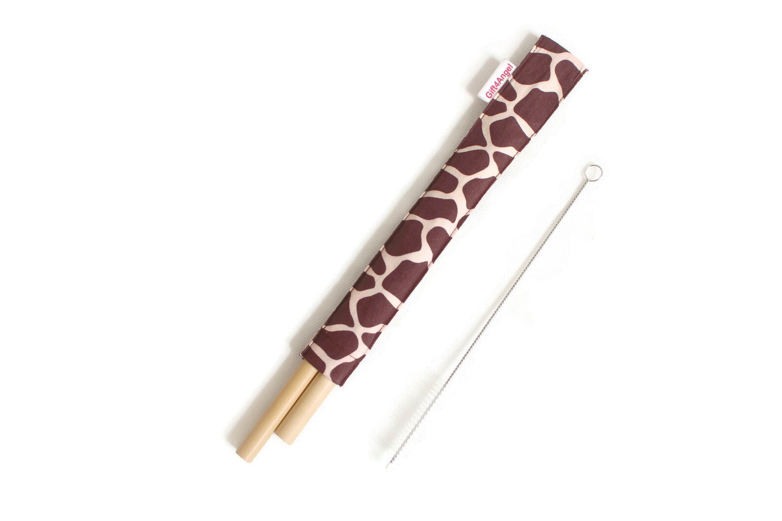 2 Sets X Straw Case Giraffe With Drinking Bamboo Straws and | Etsy