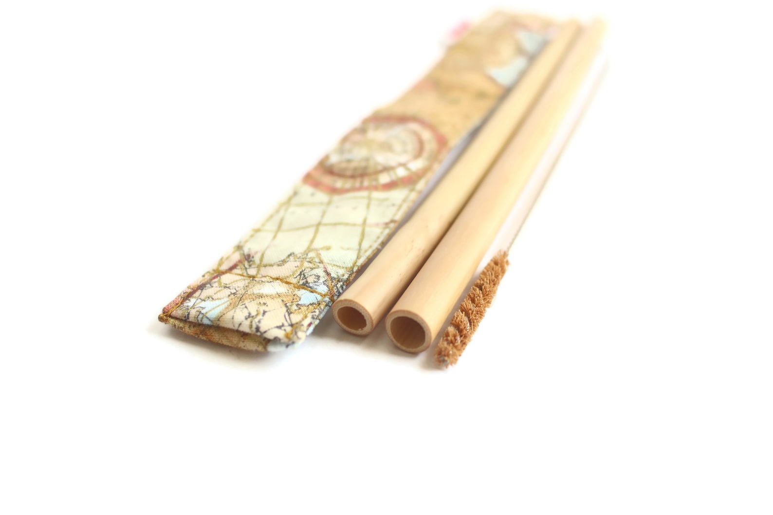 2 Sets X MAP Straw Sleeve With Bamboo Straws Cleaning Brush | Etsy