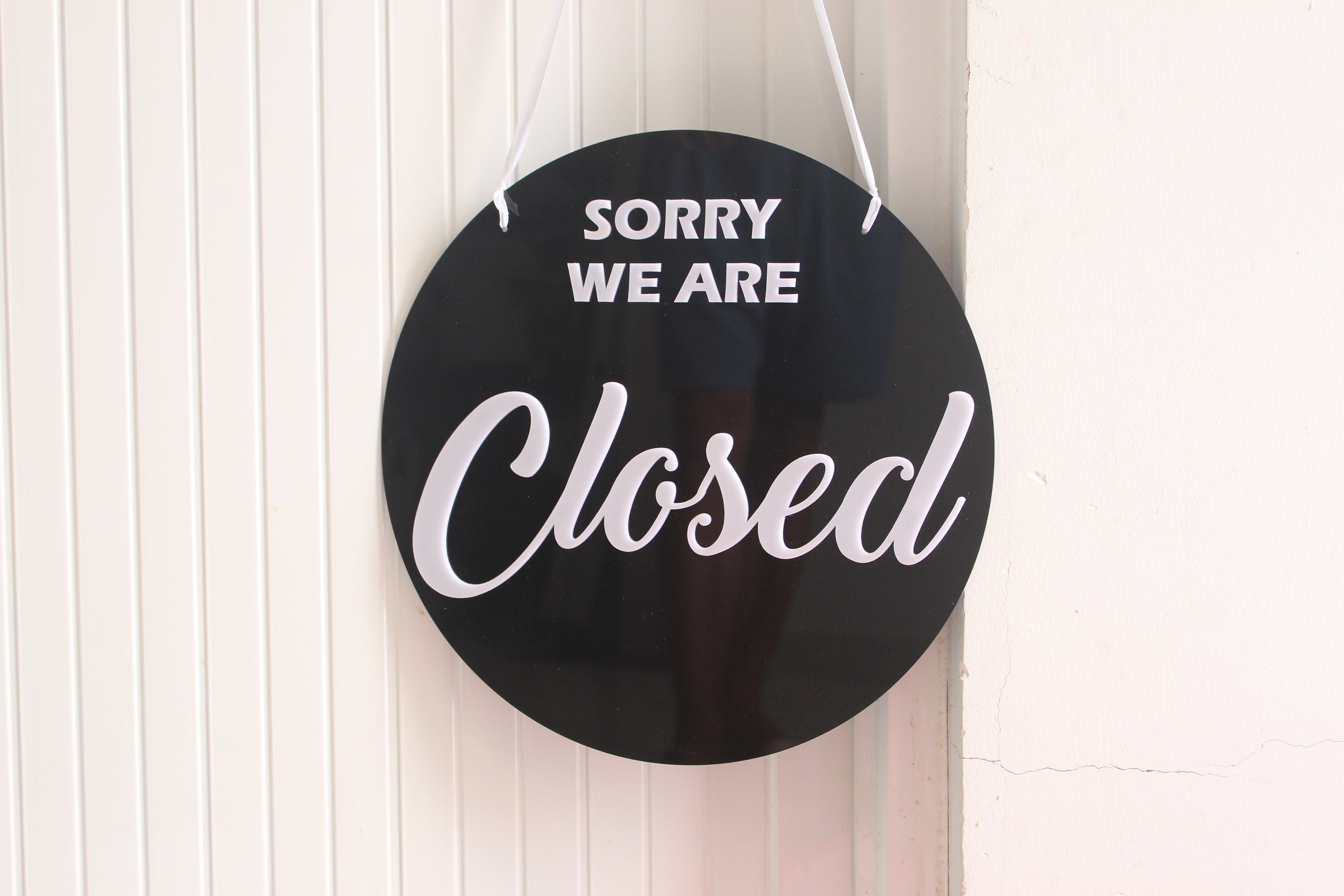 Black and White Reversible Open Closed Sign, FREE SHIPPING, 2 Sided ...
