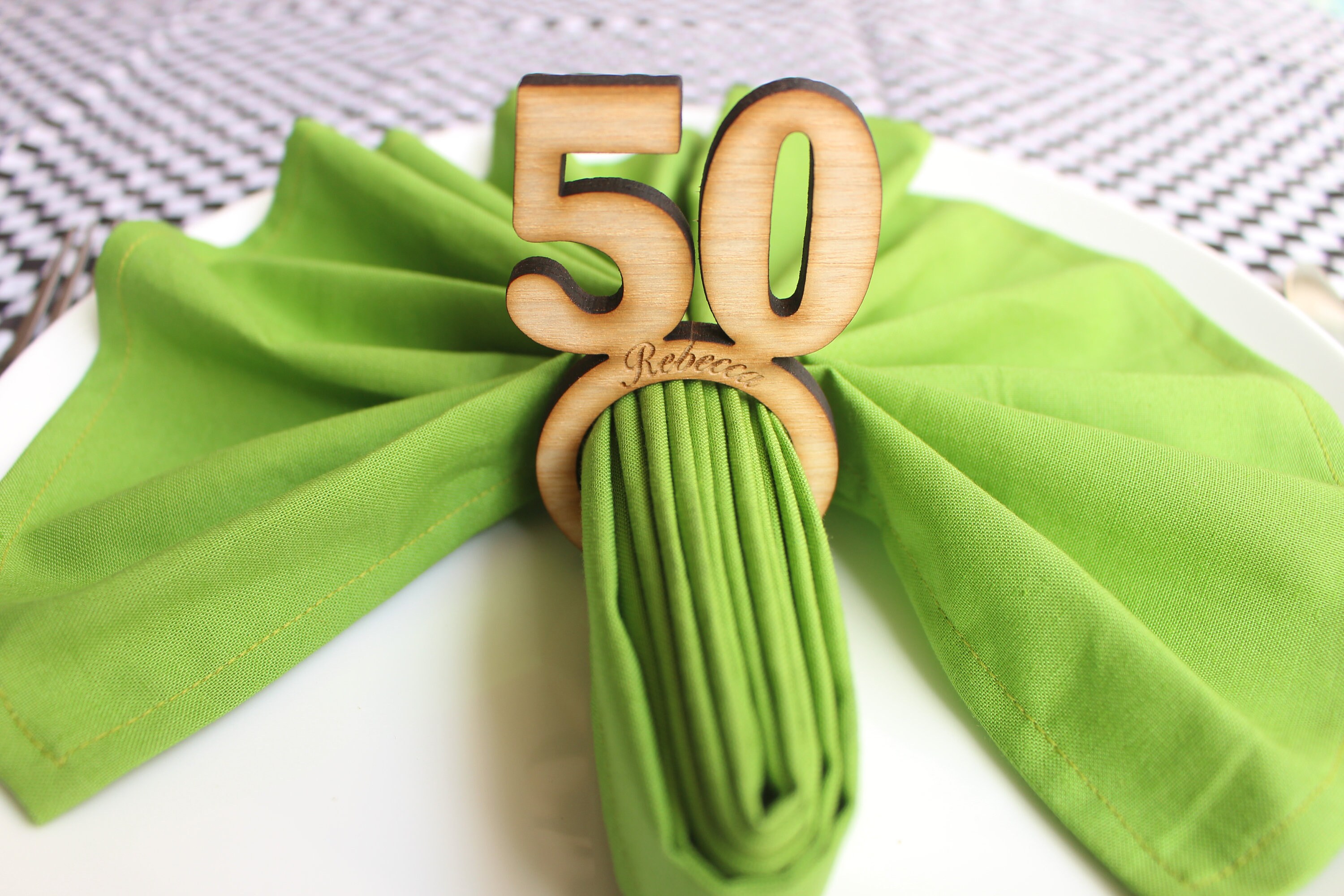 Napkin Rings Personalize SET of 8pcs/25pcs, 50th Birthday Napkin Ring ...