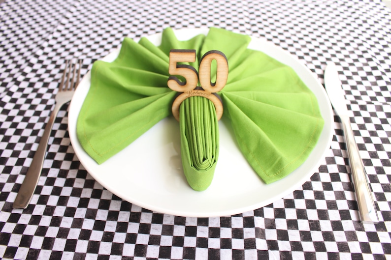 Napkin Rings Personalize SET of 8pcs/25pcs, 50th Birthday Napkin Ring ...