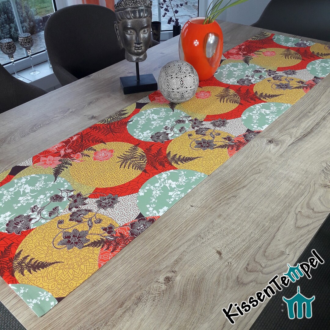 Asian Table Runner mandala Indian Summer Asia Style, Round Asian ...