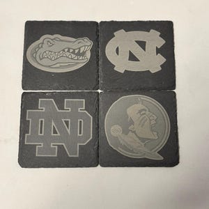 Custom College Team Slate Coasters 4pk - Etsy