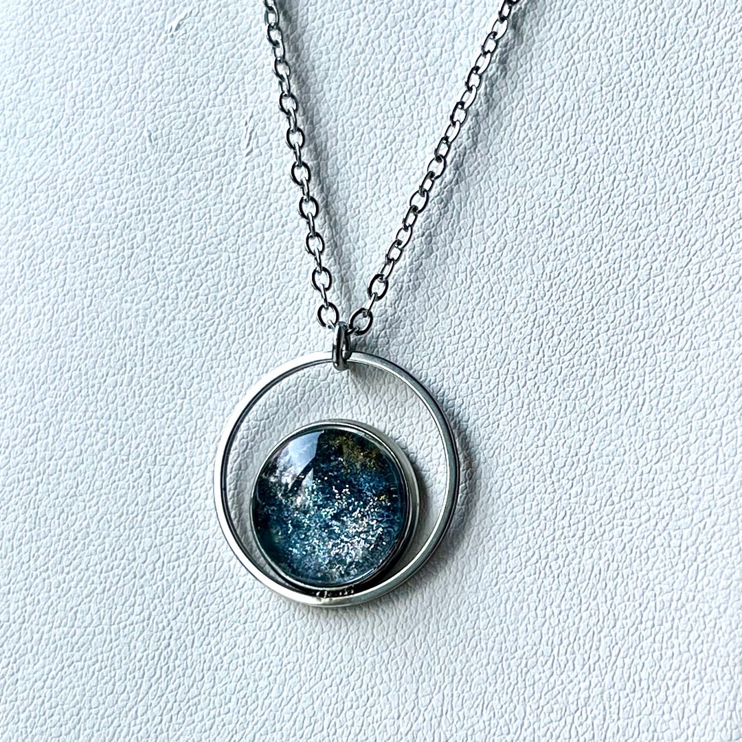 Encircled - Hand Painted Stainless Pendant Necklace - Etsy