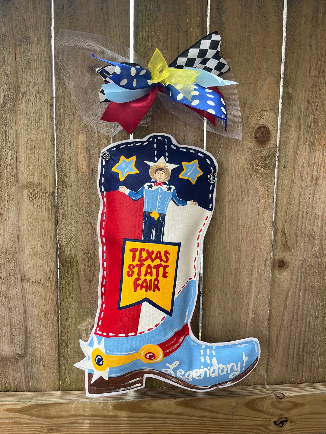 Texas State Fair Boot Doorhanger - Etsy