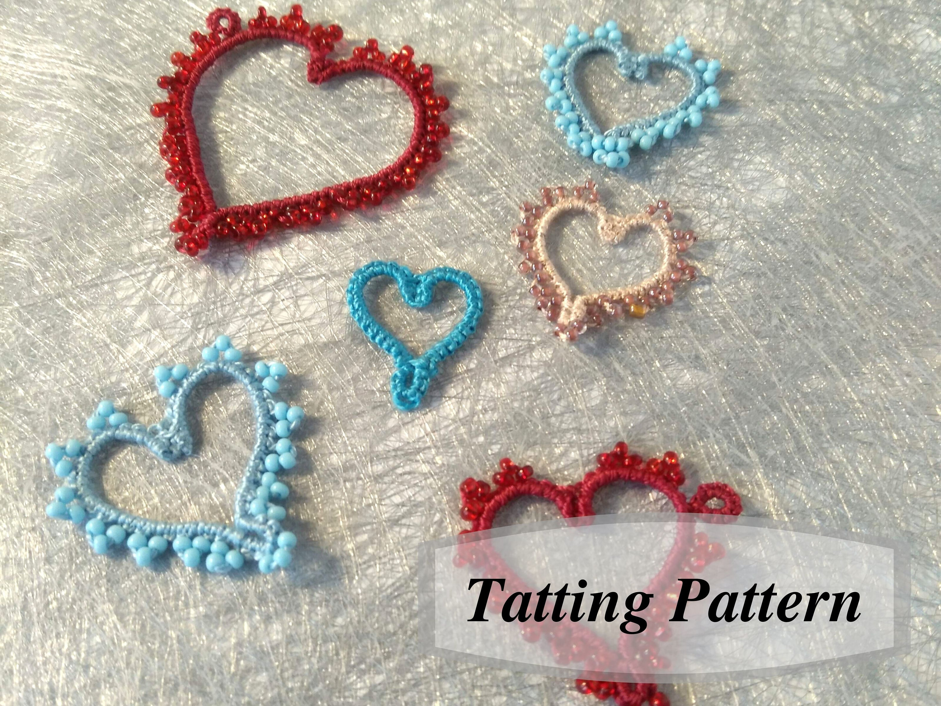 Easy Heart Tatting Pattern. PDF Tutorial for Simple Tatted - Etsy