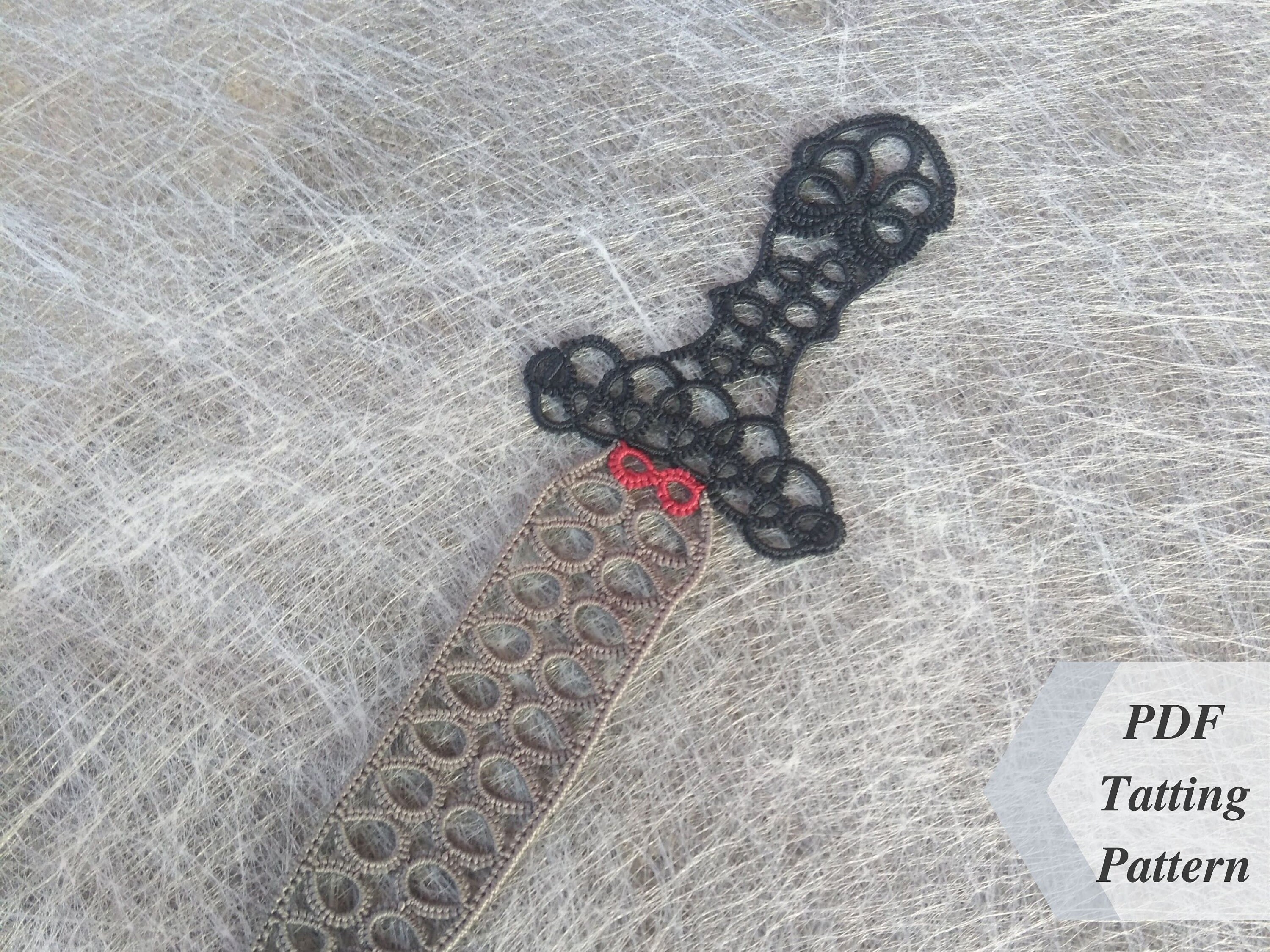 PDF Tatting Pattern Bookmark Dagger, Tutorial for Decorative Knife ...