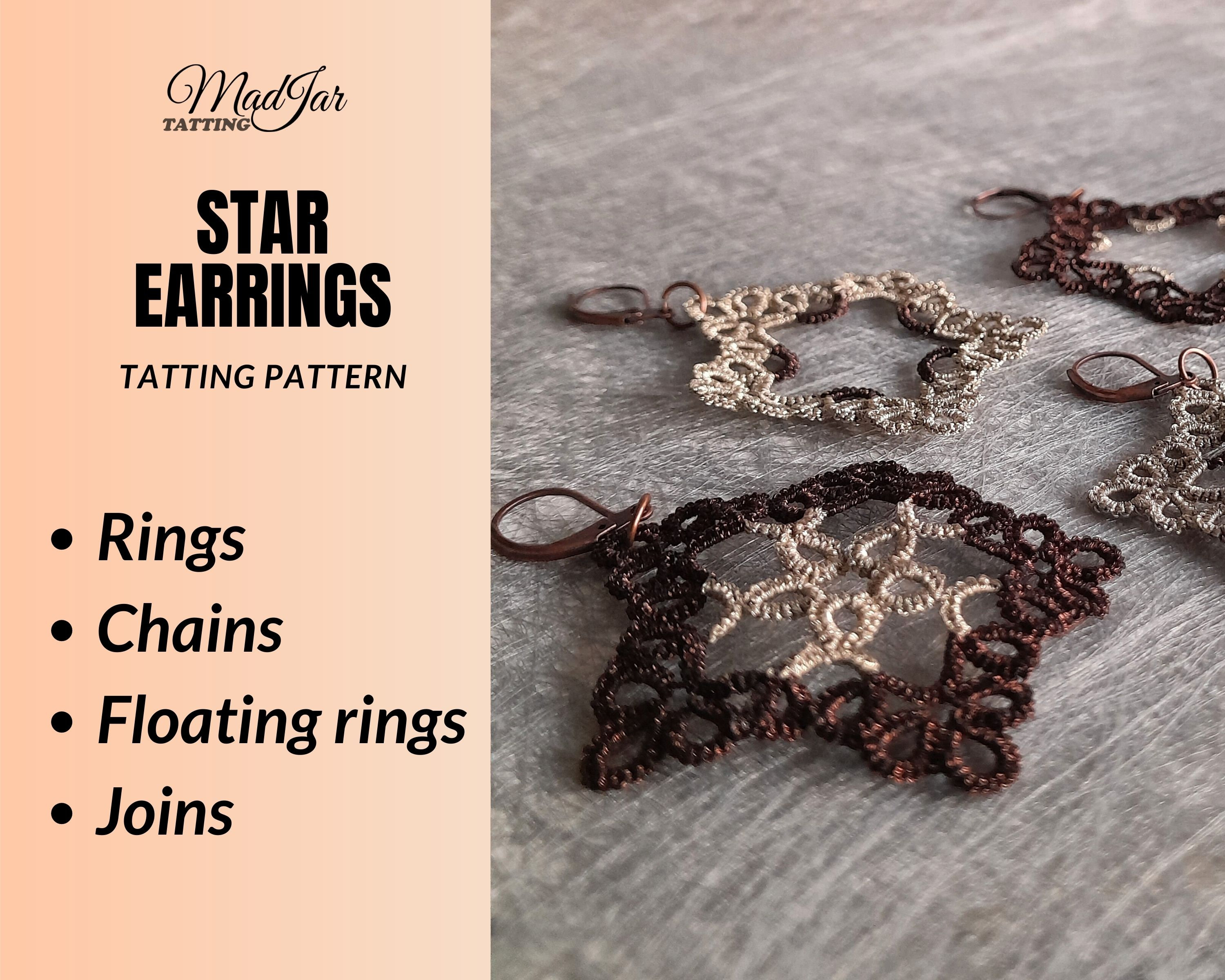 Star Jewelry Tatting Pattern. Tatted Lace Tutorial for Earrings ...