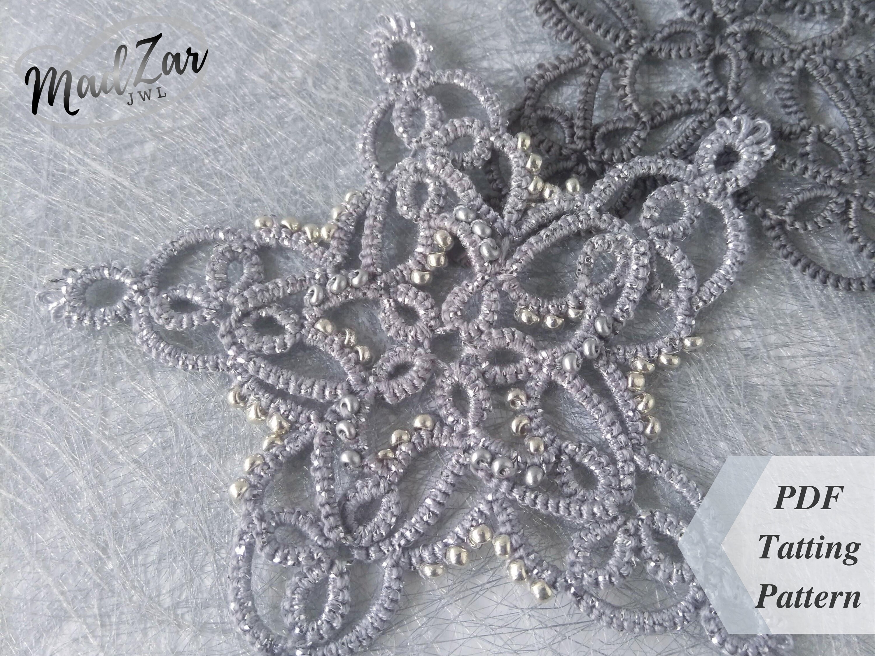 Tatting Pattern: Five Point Star Ornament With Beads (PDF Pattern) - Etsy
