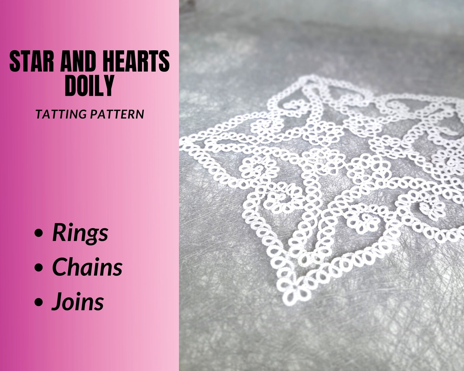 Star and Hearts Tatting Doily Pattern (PDF) - Etsy