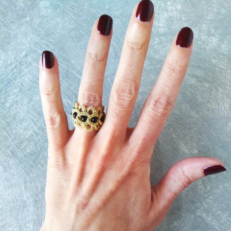 Braided Rings Ring Tatting Pattern. Tatted Lace Jewelry With | Etsy