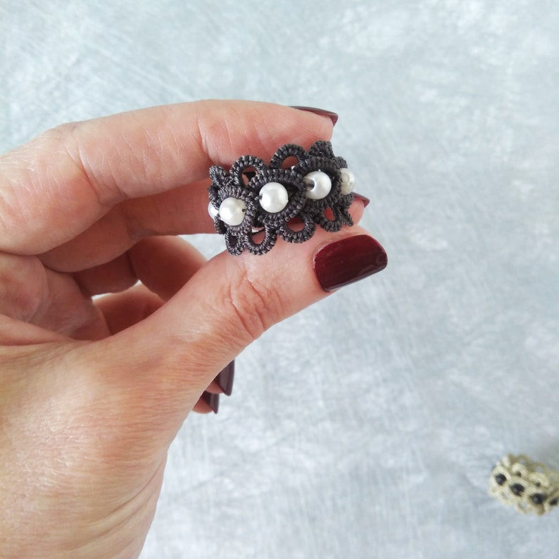 Braided Rings Ring Tatting Pattern. Tatted Lace Jewelry With | Etsy