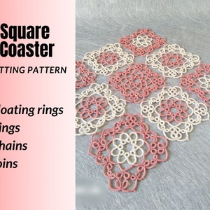 Square Coaster Tatting Pattern for Shuttle and Needle Tatters - Etsy