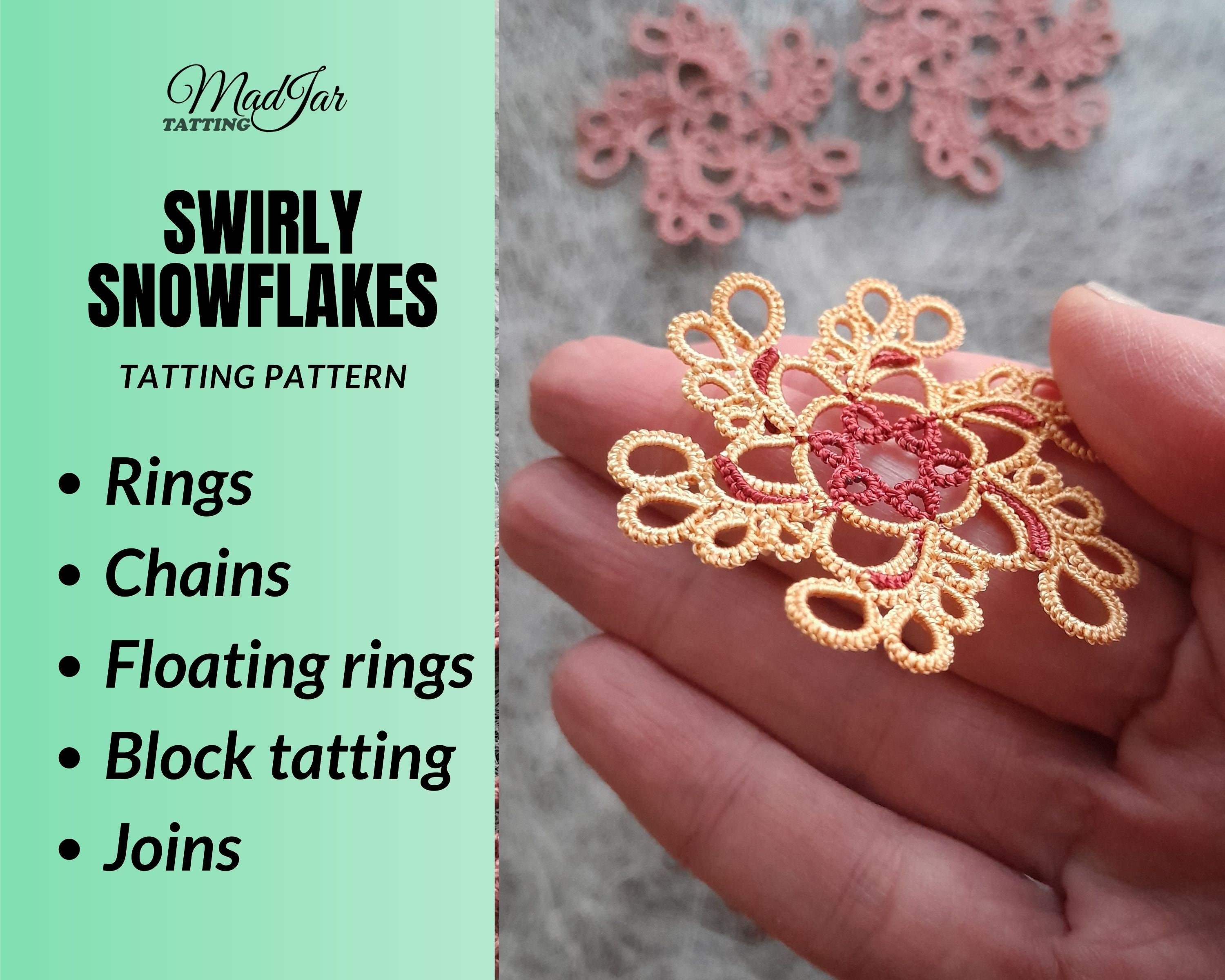 Swirly Snowflake Tatting Pattern PDF. Tutorial for Shuttle or - Etsy
