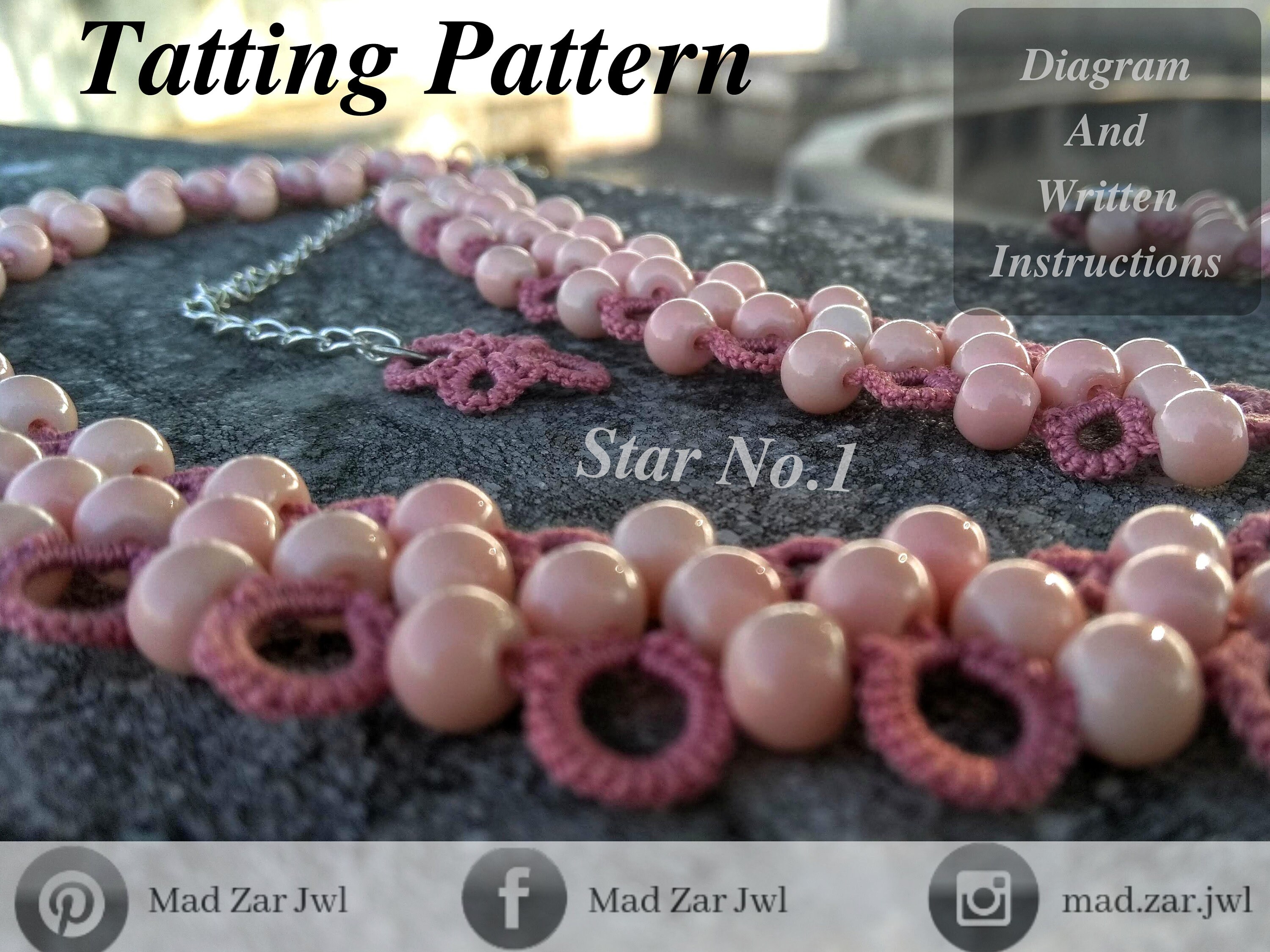 Tatting Pattern for Five Point Twinkle Star With Beads. Tutorial With ...
