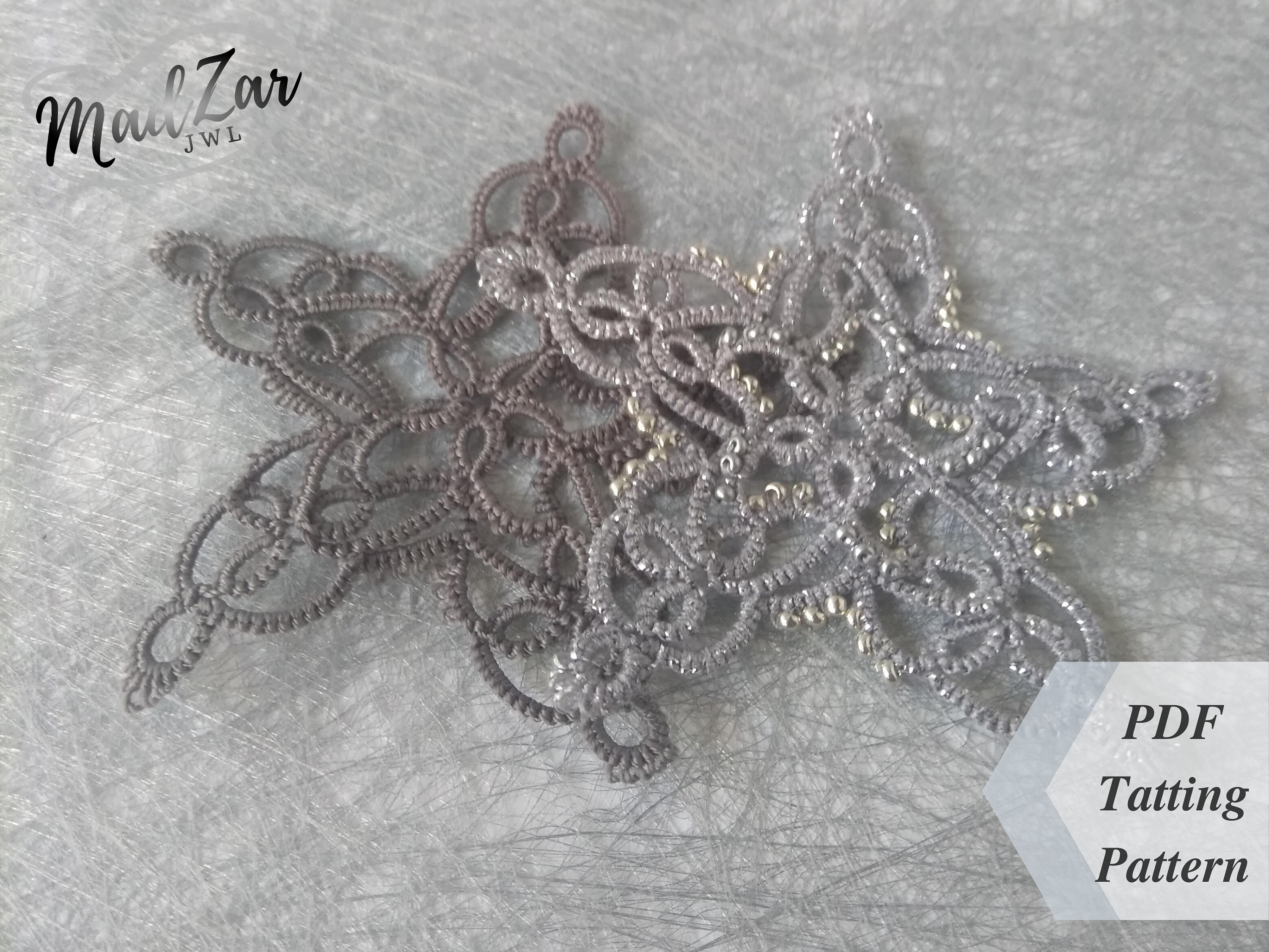 Tatting Pattern for Five Point Twinkle Star With Beads. Tutorial With ...