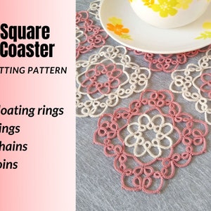 Square Coaster Tatting Pattern for Shuttle and Needle Tatters - Etsy