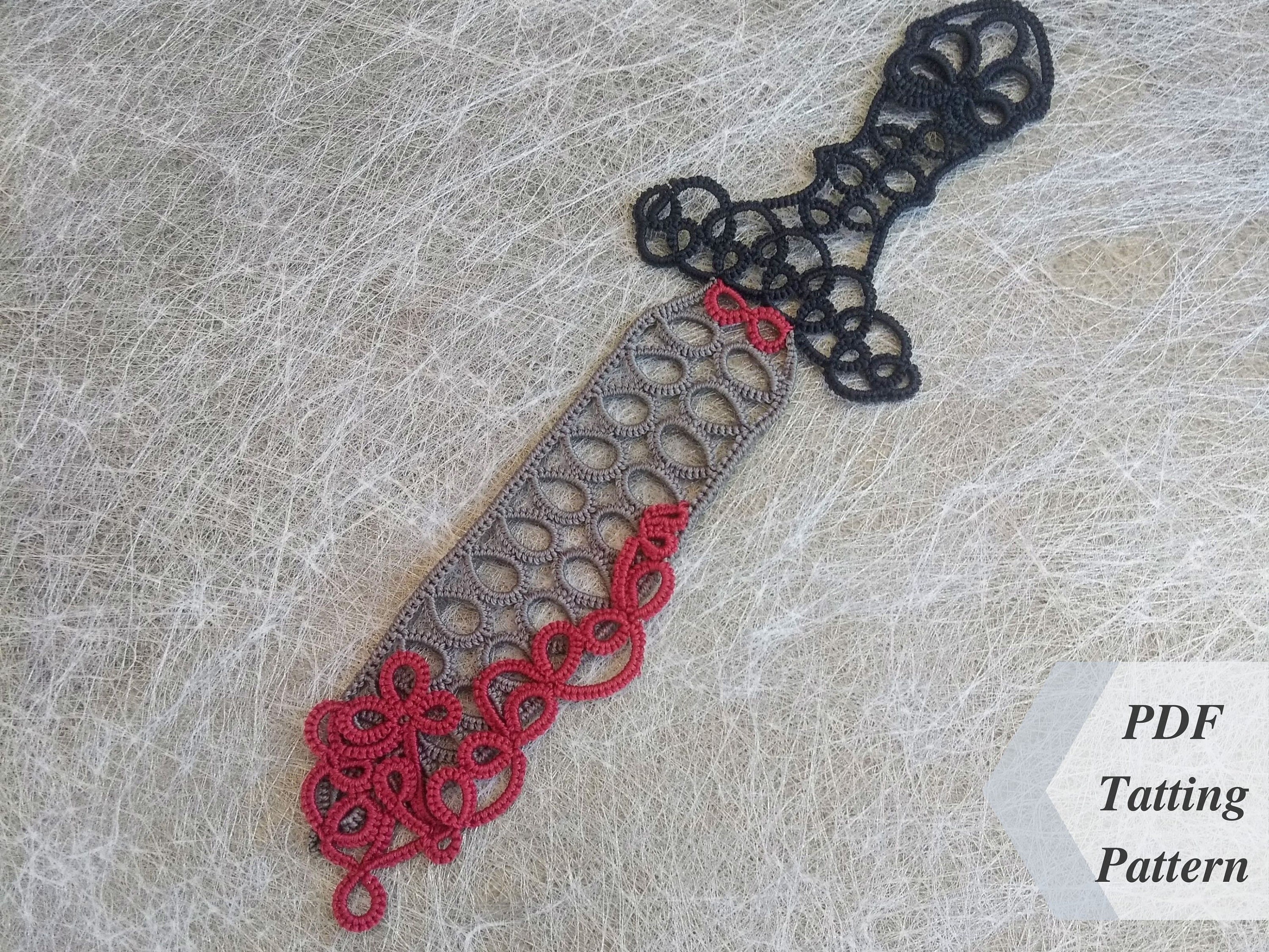 PDF Tatting Pattern Bookmark Dagger, Tutorial for Decorative Knife ...