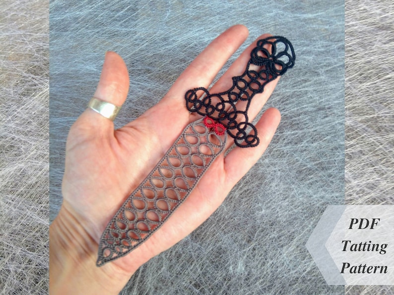 PDF Tatting Pattern Bookmark Dagger, Tutorial for Decorative Knife ...