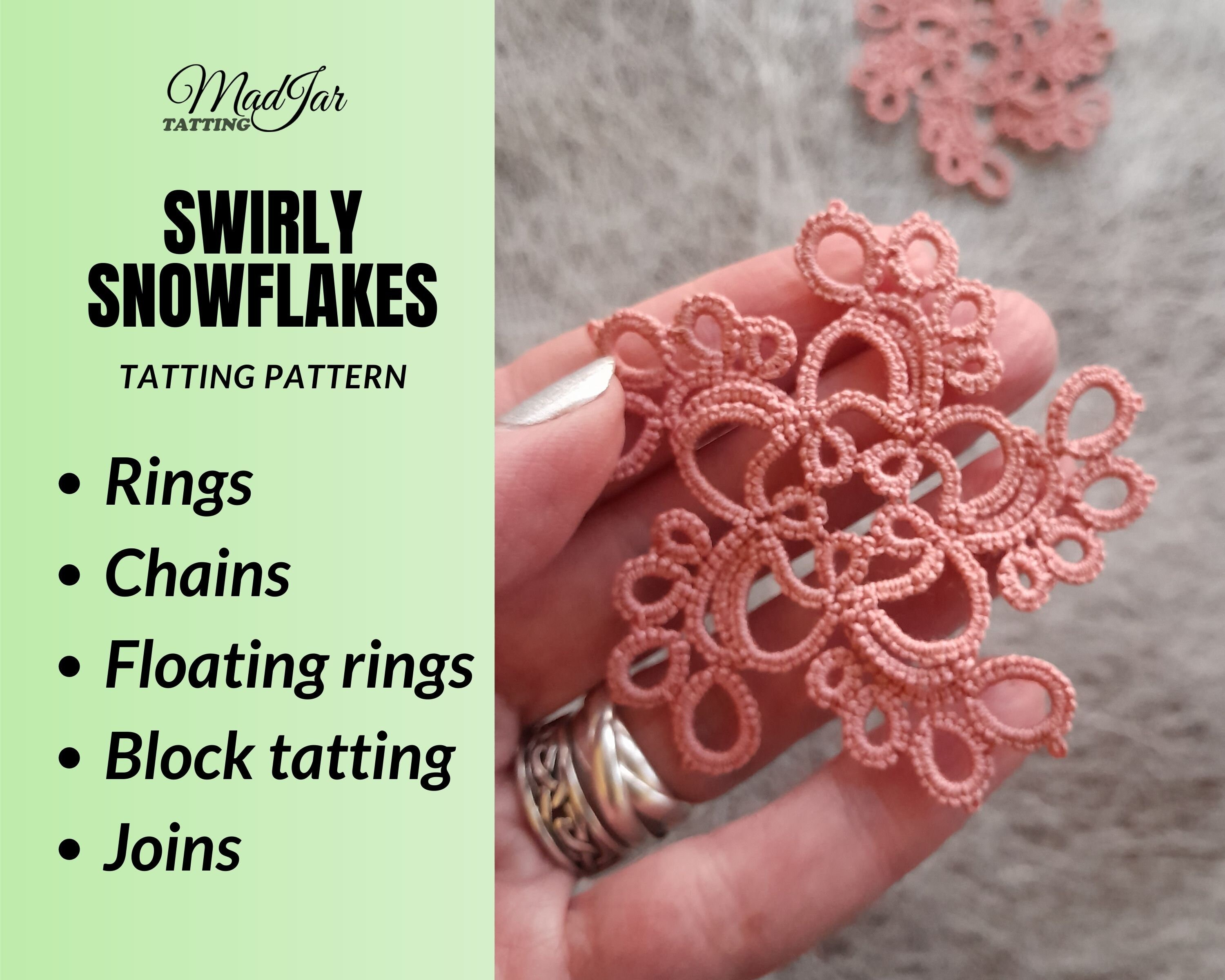 Swirly Snowflake Tatting Pattern PDF. Tutorial for Shuttle or - Etsy