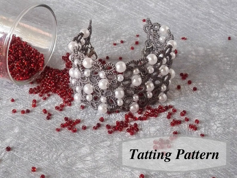 Wide Lace Cuff Bracelet Tatting Pattern. PDF Tutorial for | Etsy