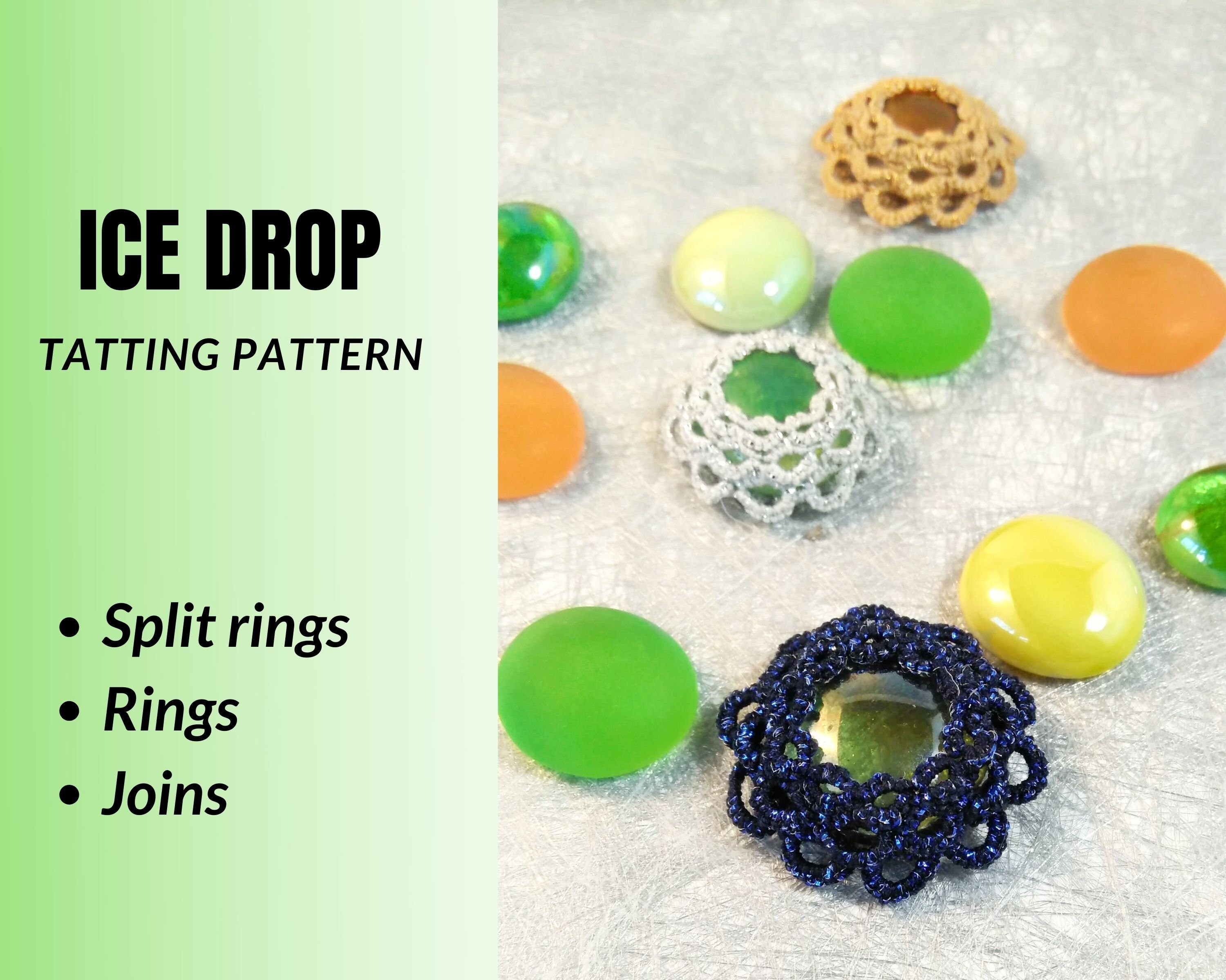 Ice Drop Pendant Tatting Pattern PDF, Tatted Earrings Instructions for ...